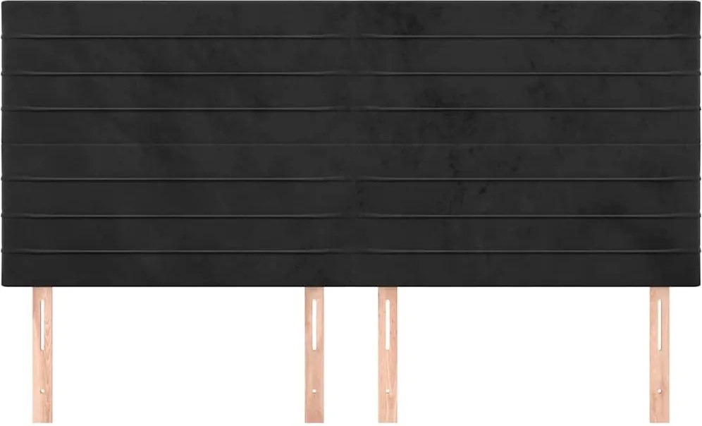 Čelo postele černé 160x5x118/128 cm sametové 3116528