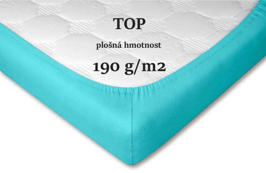 DADKA Jersey prostěradlo světlý tyrkys Rozměr 100x220x20