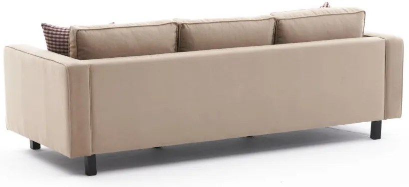 Hanah Home Sametová pohovka KALE krémová 222 cm 825BLC2726