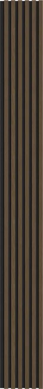 Mexen Lam-F, akustické stěnové lamely 275 × 30 cm, plstěný podklad 8 mm, technická dýha, ořech espresso, S105-275307-3015-019