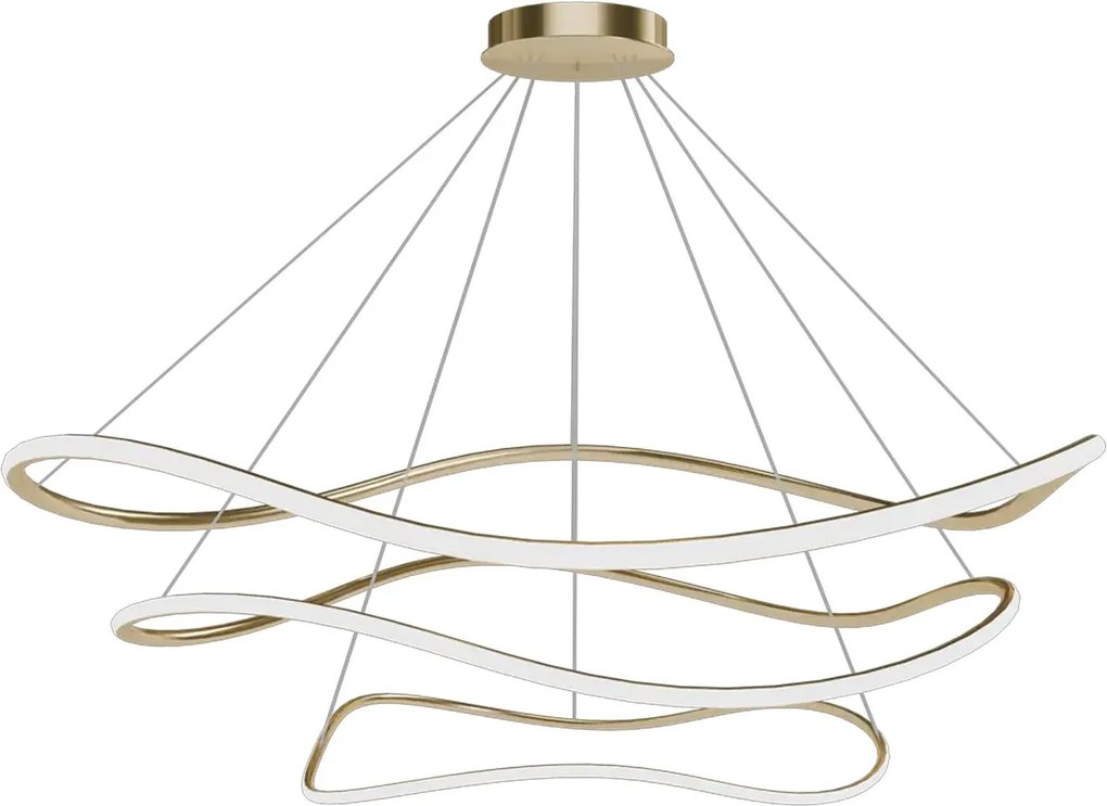 Toolight Toolight, stropní svítidlo 80cm, 24W, 3000K, LHJ018-CP3, zlatá, OSW-50008