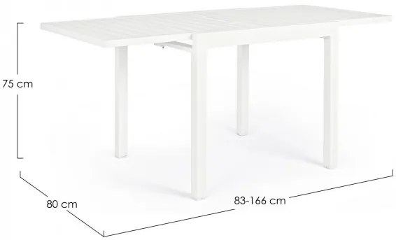 BIZZOTTO Rozkládací zahradní stůl PELAGIUS 83x80 cm bílý