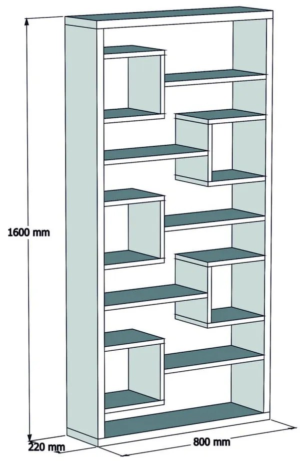 Antracitová knihovna v dekoru ořechového dřeva Muzzo Hamdo