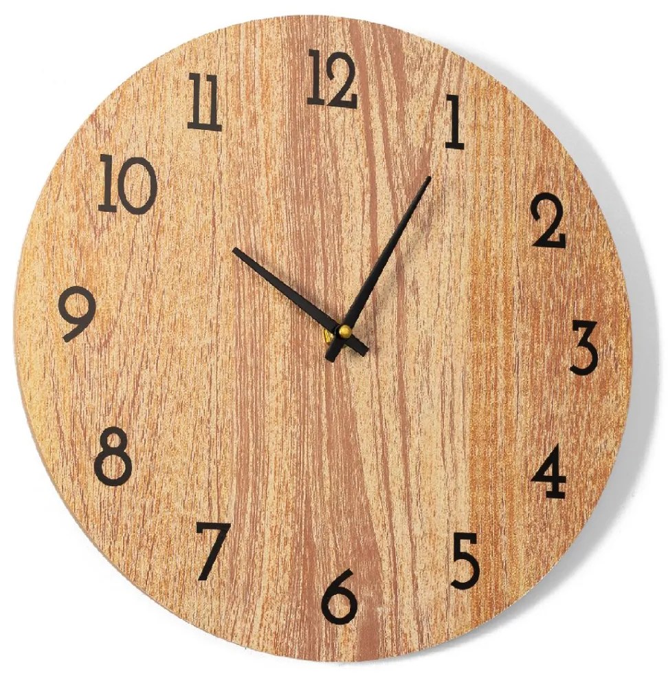 Tutumi, dřevěné stěnové hodiny 30 cm MTZL20202, hnědá, ZEG-06938