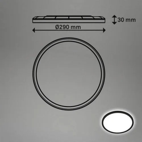 LED svítidlo BRILONER Pulap průměr 29cm IP44 černá 3820415