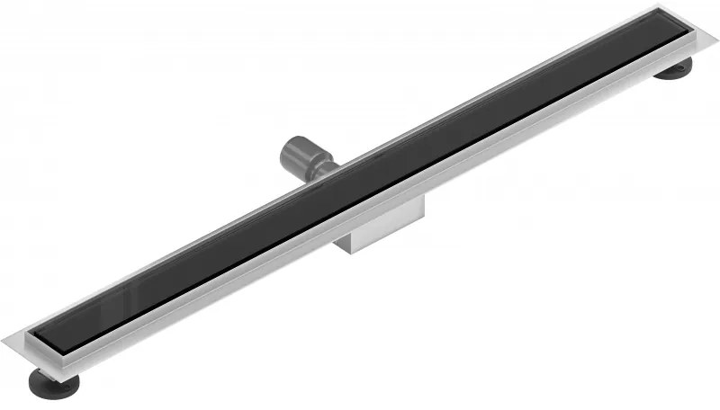 Mexen Flat nerezový sprchový žlab 80 cm vzor černé sklo, 1026080-15
