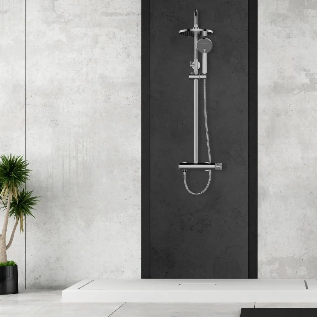 Invena Stone Plus, sprchová souprava s termostatickou baterií, chromová, INV-AU-P3-001-V