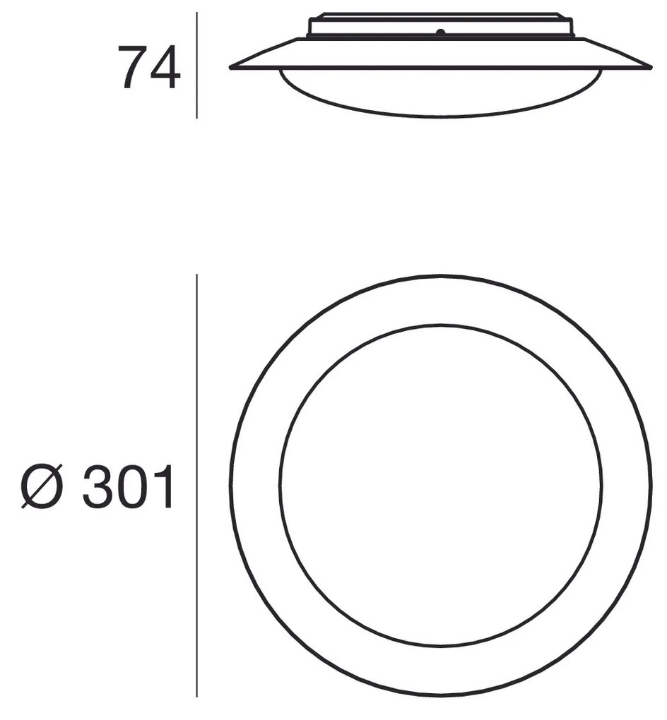 Linea Light 8272 Crew_1, stropní svítidlo s bronzovým límcem, 12W LED 3000K, prům. 30cm
