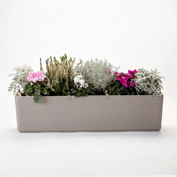 Samozavlažovací truhlík Berberis taupe/slonová kost 80 cm