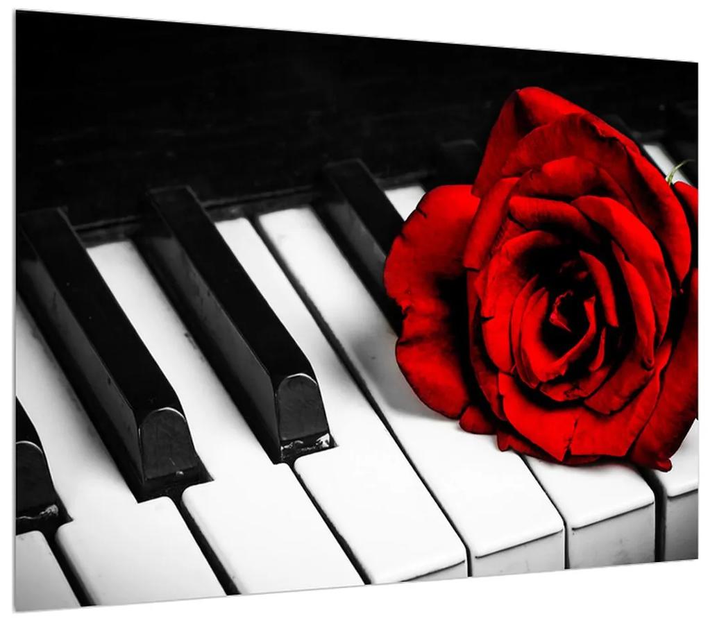 Obraz růže a klavíru (70x50 cm)
