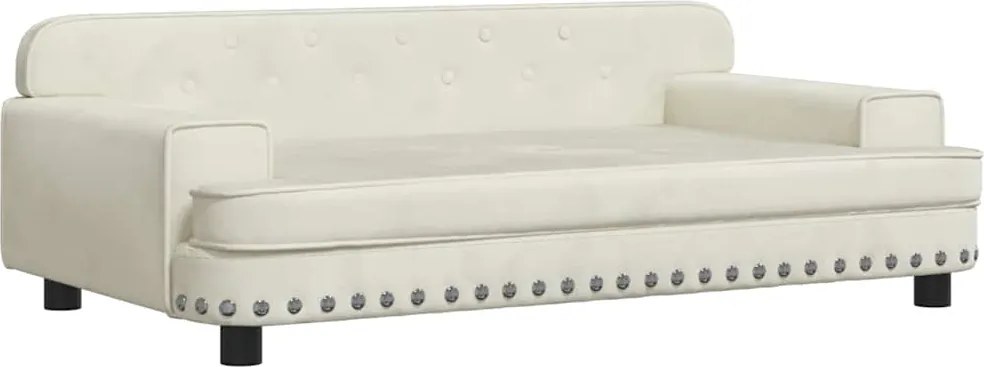 Pelíšek pro psy krémový 90 x 53 x 30 cm samet 171874