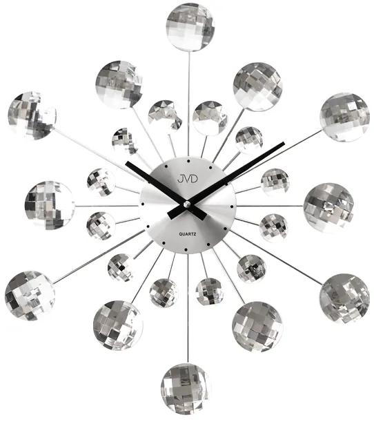 Designové paprskovité skleněné-kovové hodiny JVD HT464.1