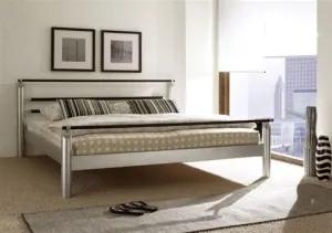 Nábytek ATIKA s.r.o. Kovová postel ROMA Povrchová úprava: stříbrná RAL 9006, Rozměr: 200 x 200 cm