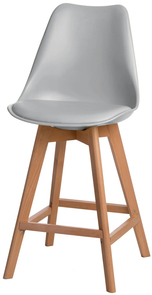 Barová židle Norden Wood Low PP šedý
