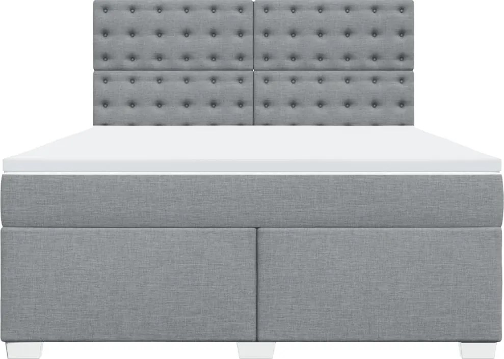 Box spring postel s matrací světle šedá 180 x 200 cm textil 3290581