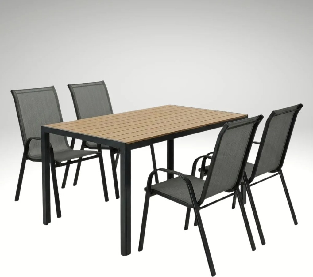 Vikio Venkovní zahradní set 150x90 pro 4 osoby DK302-P přírodní