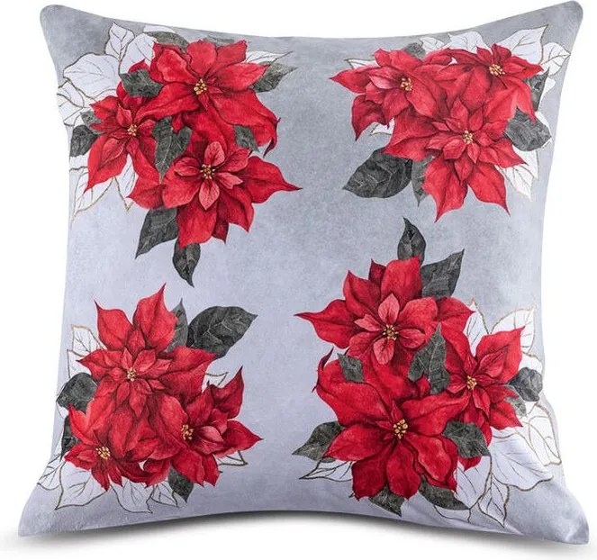 Sada 3 ks povlaků na polštářky POINSETTIA 45 x 45 cm