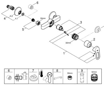 GROHE 23634000 - Sprchová baterie BAULOOP DN 15 lesklý chrom