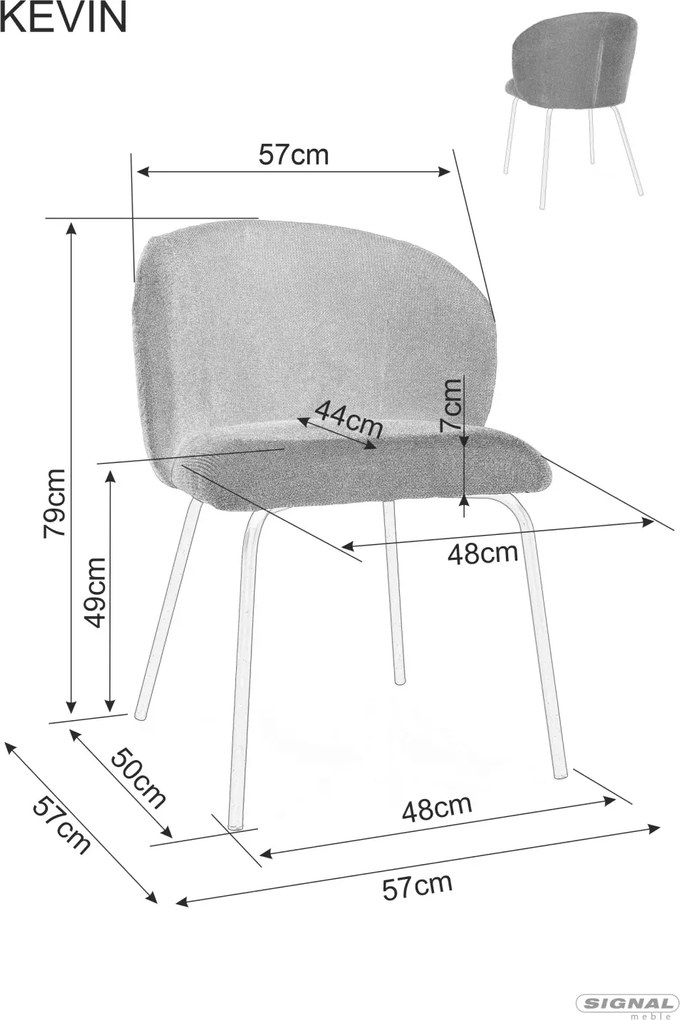 Jídelní židle KEVIN VARDO šedá