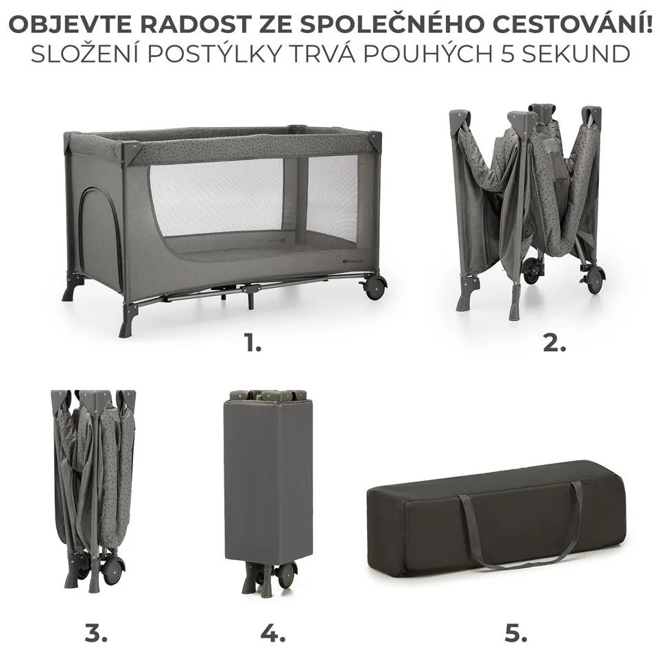 Kinderkraft Postýlka cestovní Joy 2 Dark grey