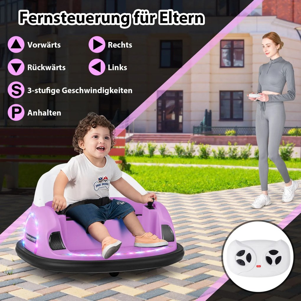 Costway Auto s pojízdným nárazníkem pro batolata 12 V Elektrické 360° Spin