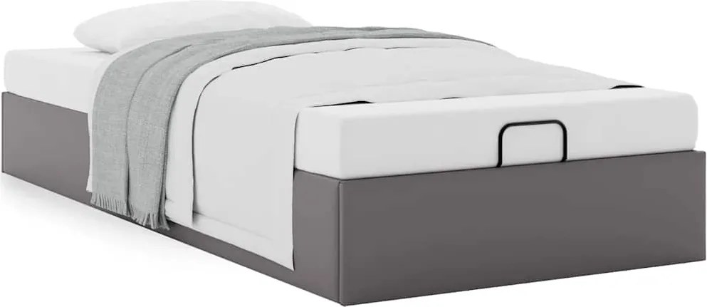 Osmanský rám postele bez matrace šedá 90x200 cm umělá kůže 3310782