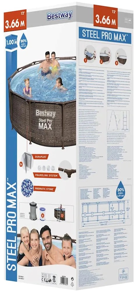 Bestway Bazénový set Steel Pro MAX Deluxe Series kruhový 366 x 100 cm