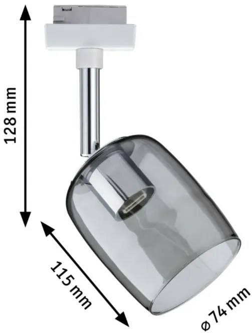 Paulmann 95344 Blossom, spot pro Urail system, max. 1x10W G9, bílá+kouřové sklo