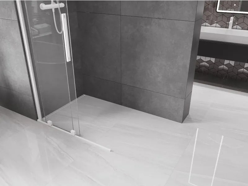 Mexen Velar posuvná sprchová stěna Walk-in 120 x 200 cm, transparentní 8 mm, bílá - 871-120-000-03-20