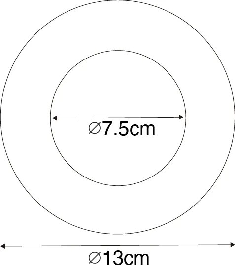Sada 6 černých distančních podložek pro zapuštěná bodová svítidla 7,5–13 cm – Spacer