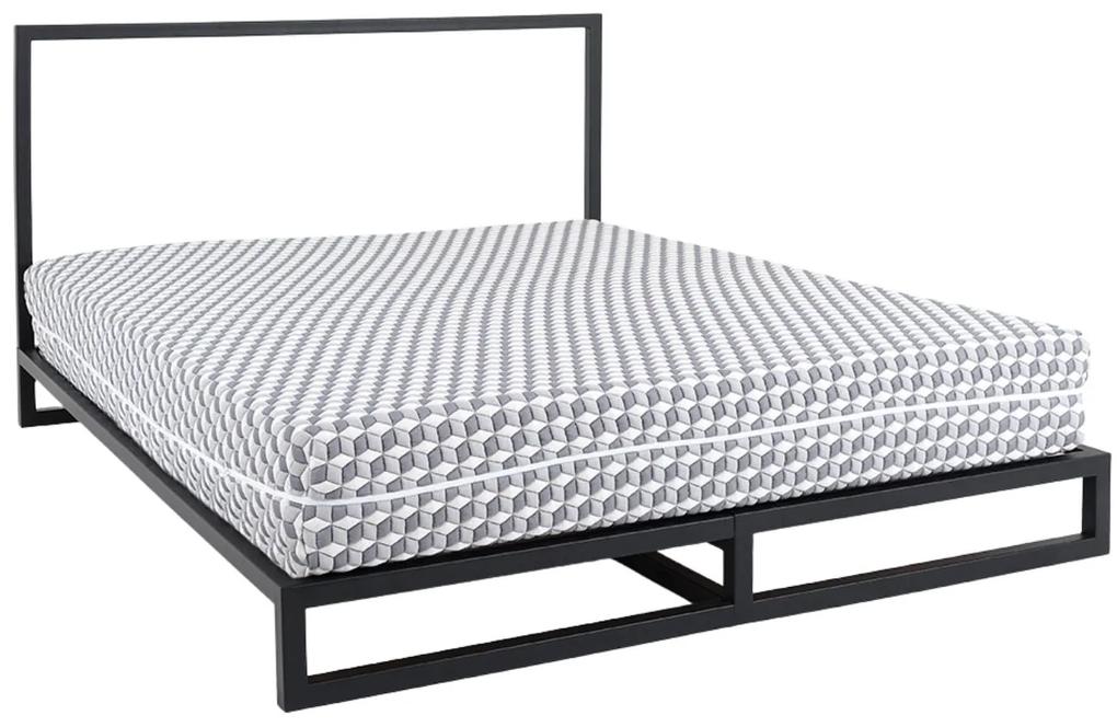 OnaDnes -20% Nordic Design Černá kovová  dvoulůžková postel Agiama 180 x 200 cm