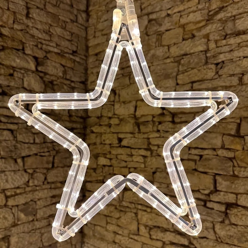 Easy Fix 2D LED světelná hvězda XII., Ø 45 cm, teple bílá, závěsná, černý kabel, hliník
