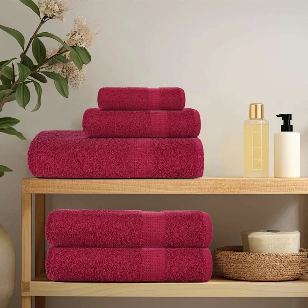 Saunové osušky FROGN 4 ks bordó 80x200 cm 360 g/m² 136744