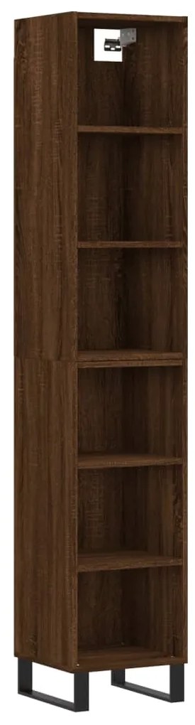 vidaXL Skříň highboard hnědý dub 34,5x32,5x180 cm kompozitní dřevo