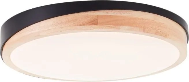 Brilliant G80845/76 Stmívatelné stopní LED svítidlo BAARLO 24W černé & DŘEVO průměr 35cm