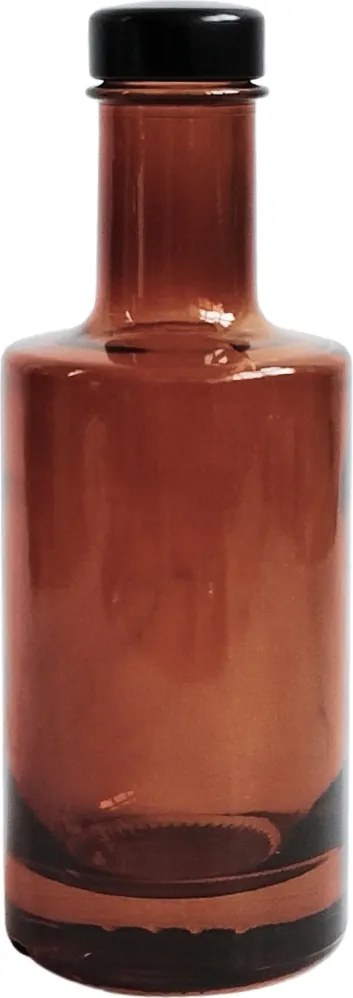 Skleněná láhev na olej 200 ml hnědá s černým uzávěrem VILO