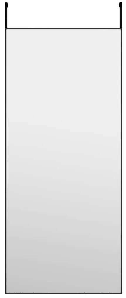 Zrcadlo na dveře černé 40 x 100 cm sklo a hliník - Default Title