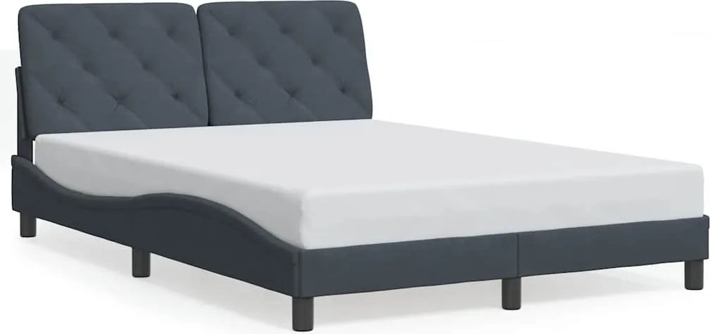 Rám postele bez matrace tmavě šedá 120 x 200 cm samet 3207912