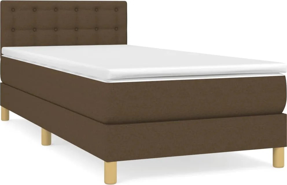 Box spring postel s matrací tmavě hnědá 100 x 200 cm textil 3140916