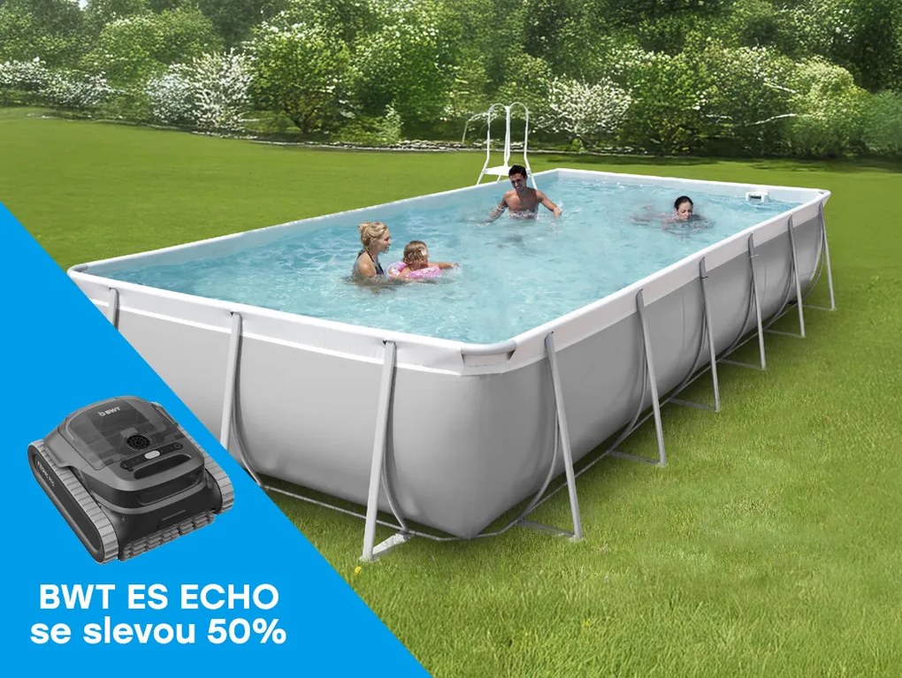 Technypools AKCE: bazénový set CALIFORNIA 650 (šedá) + BWT ES ECHO