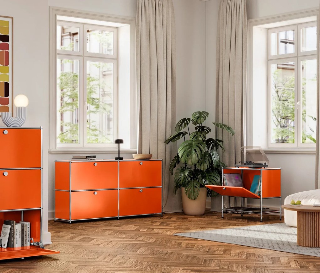 Tchibo - Kovová odkládací skříňka »Cn3« s 1 výklopnými dvířky - barva: chrom