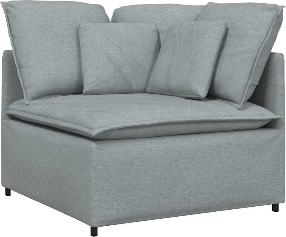 Modulární pohovka s polštáři textil světle šedá 3321147