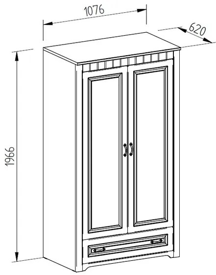 Šatní skříň 2-dveřová Atik, bílá