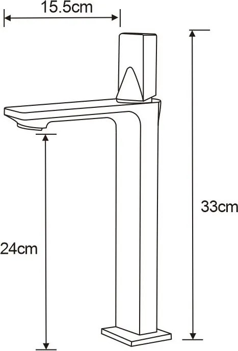 Mexen Crux, vysoká umyvadlová baterie, černá, 744410-70