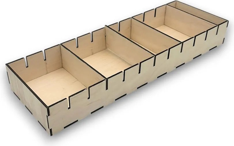 usporadejto.cz Organizér do šuplíku s přepážkami, vložka do zásuvky, dřevěný VASKY, 45,5 x 15 x 6 cm