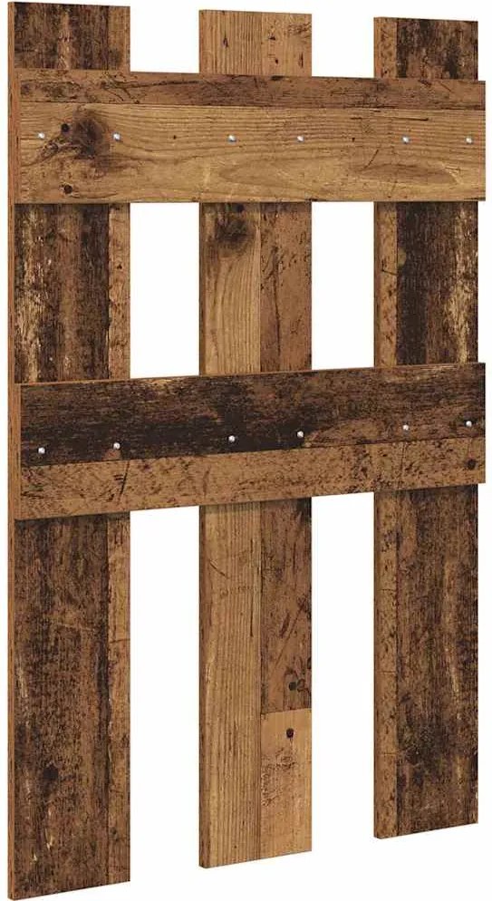 věšák, nástěnný, 3 prkna, háčky, kompozitní dřevo, 100x65x3 cm, staré dřevo, Dekorino TK20260009