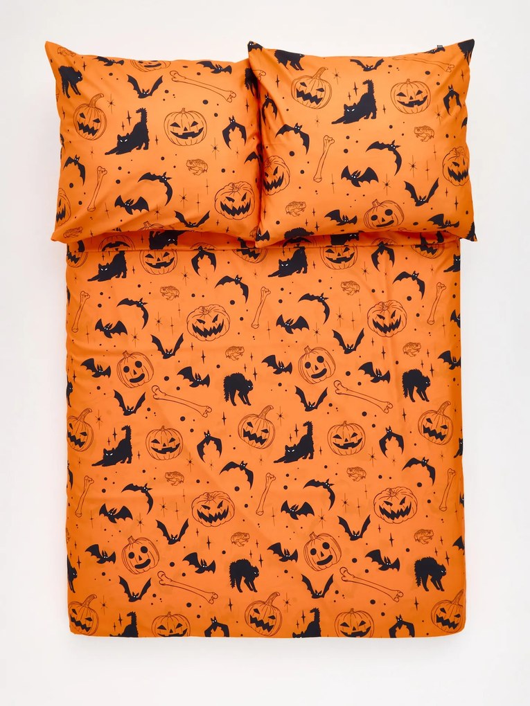Sinsay - Sada ložního prádla s halloweenským motivem - oranžová