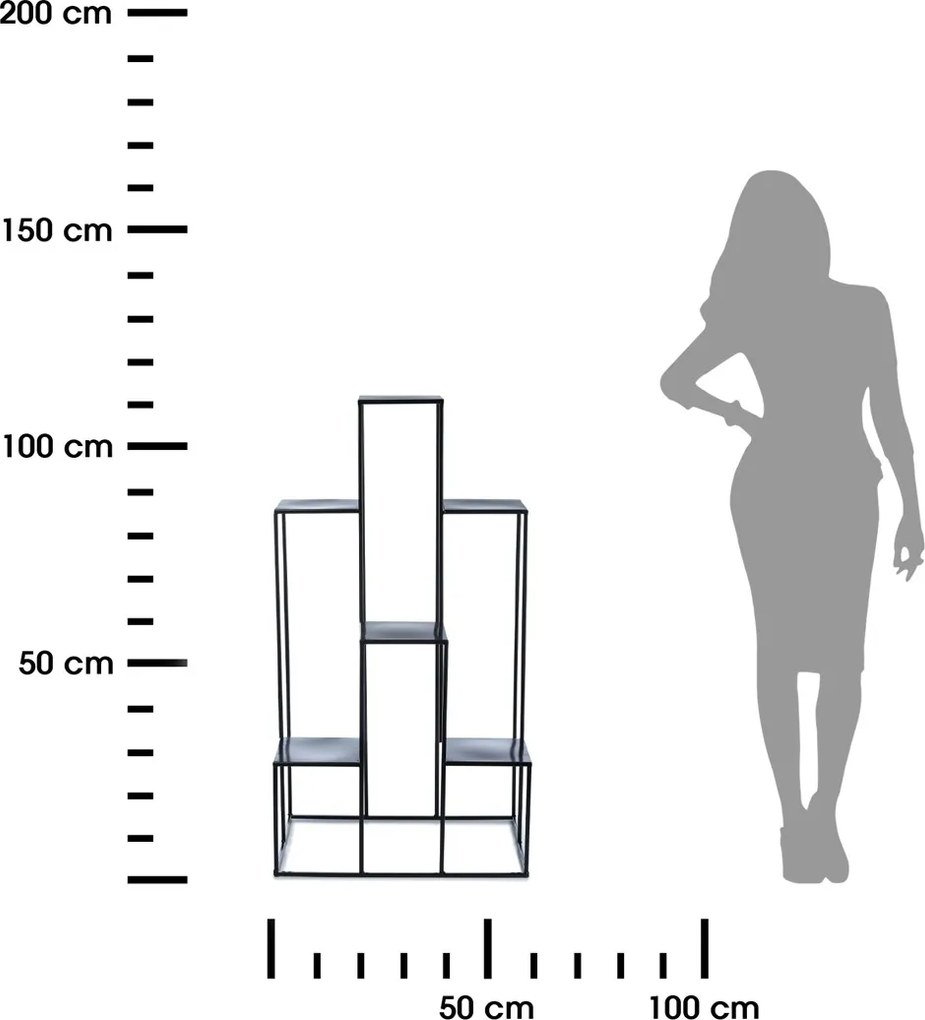 STOJAN NA KVĚTINÁČ KASKADA 110X60X40 CM ČERNÁ