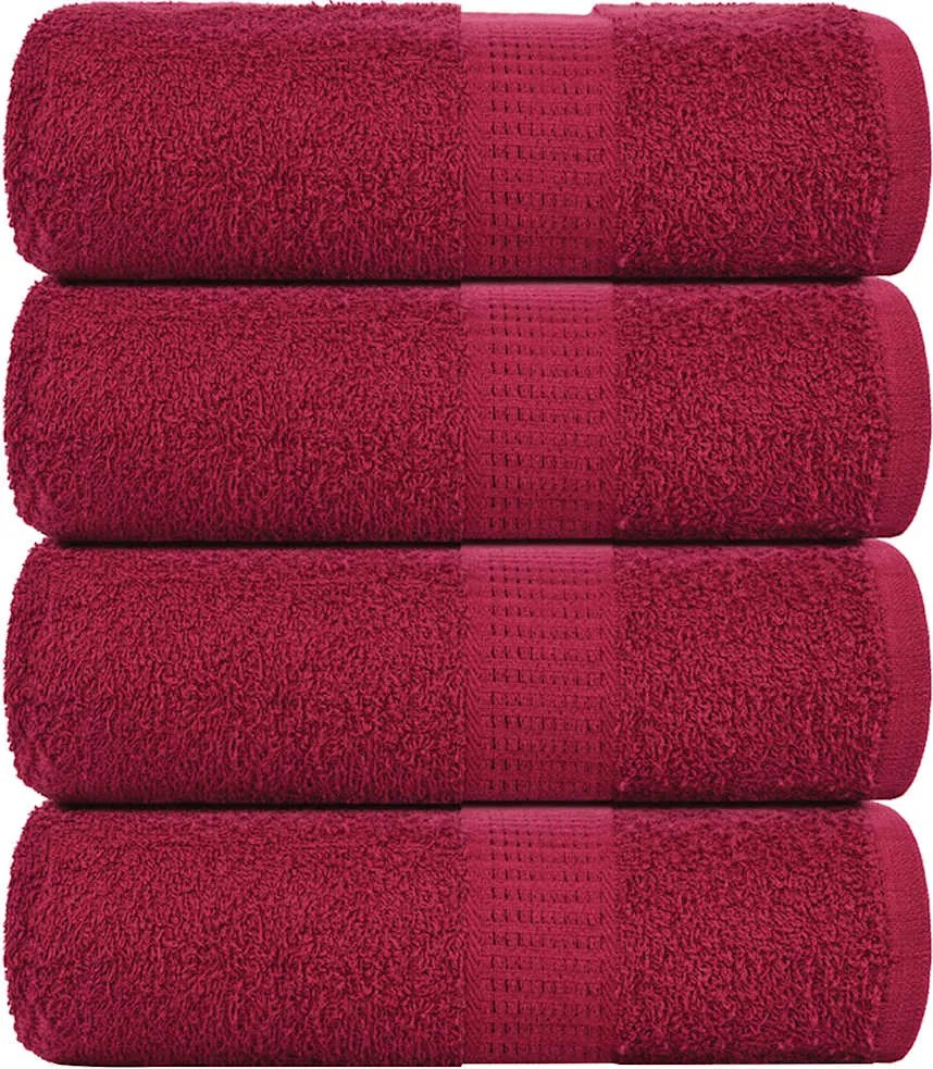 Ručníky na mytí FROGN 4 ks bordó 30x30 cm 360 g/m² 136729