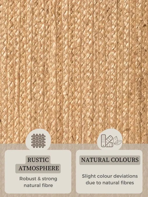 Koberec Hanse Home Jute Braided Rangpur naturální / zlatý ovál